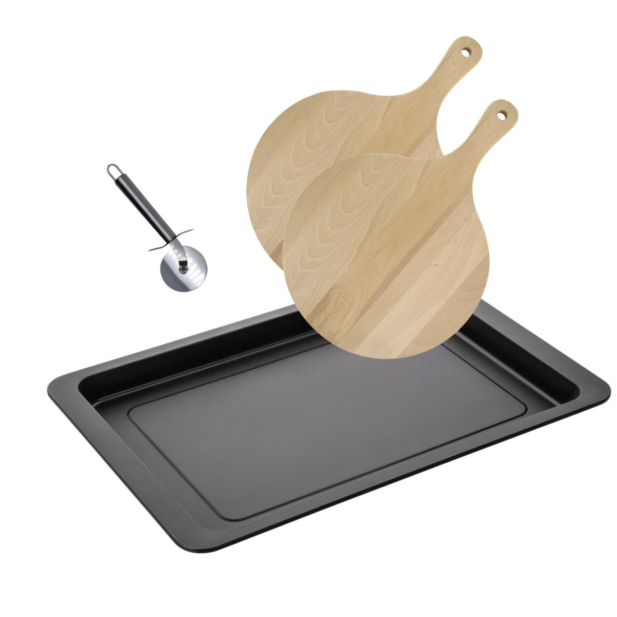 Ensemble pour pizza avec une plaque de cuisson four, 2 planches à pizza ...